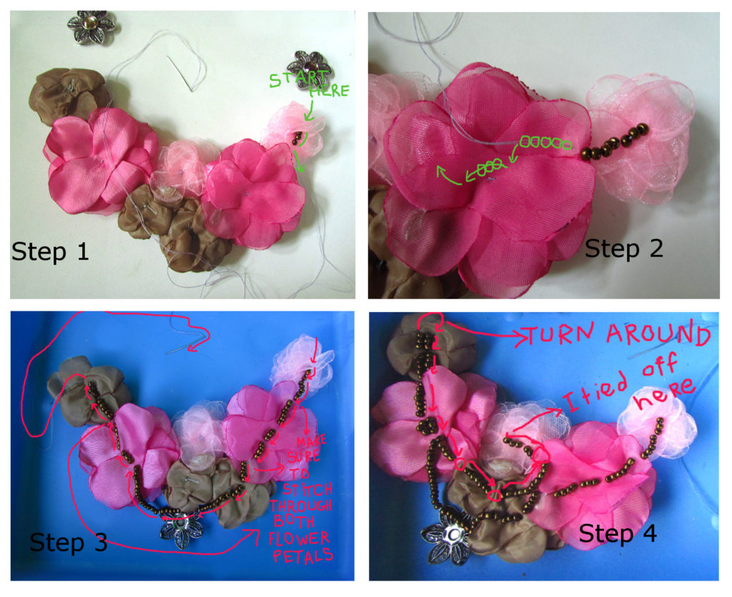 Silk Flower Necklace Tutorial - Happy Family Art