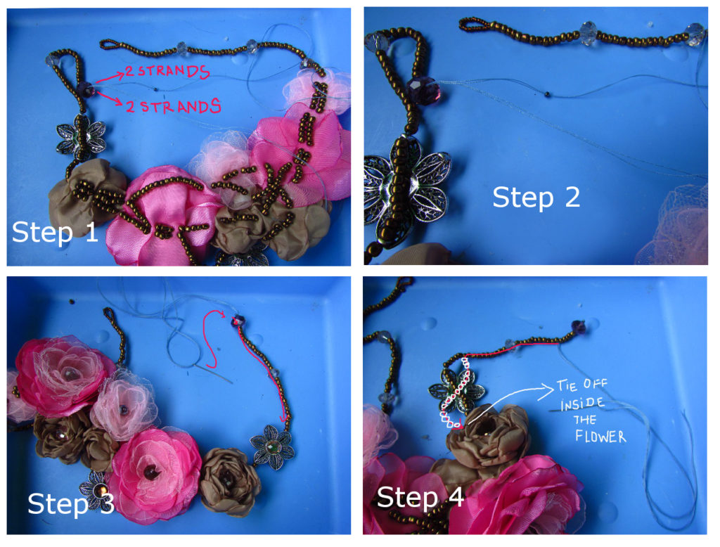 Silk Flower Necklace Tutorial - Happy Family Art