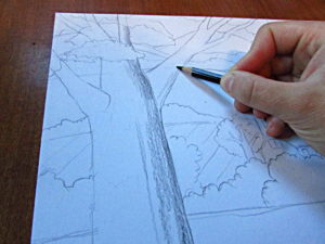 Color Pencil Landscape Drawing - Happy Family Art