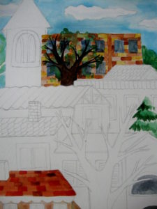 Watercolor Buildings Painting Tutorial - Happy Family Art