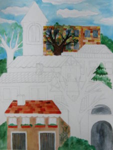 Watercolor Buildings Painting Tutorial - Happy Family Art