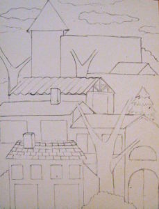 Watercolor Buildings Painting Tutorial - Happy Family Art