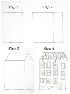 Watercolor Buildings Painting Tutorial - Happy Family Art