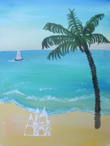 How To Paint a Tropical Beach - Happy Family Art